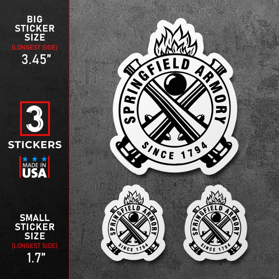 Stickers, Springfield Armory Firearms, Handguns, Rifles, US Vinyl Decal ...