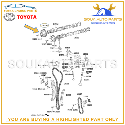 13070-37010 Genuine Toyota GEAR ASSY, CAMSHAFT TIMING EXHAUST ...