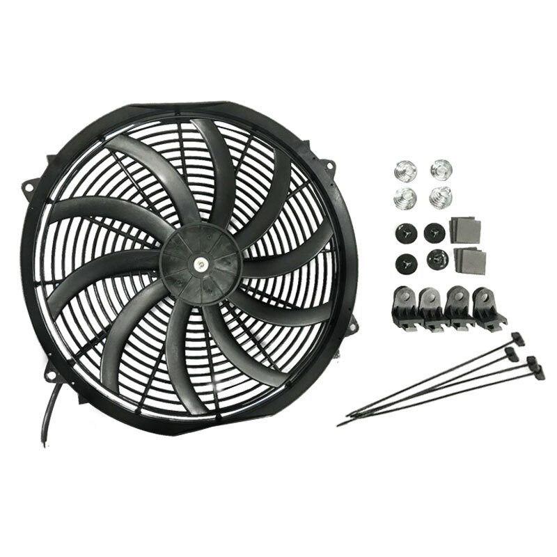 16" INCH SLIM ELECTRIC RADIATOR FAN PUSHER PULLER 120W HIGH POWER MOTOR ...