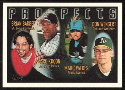 1996 Topps Prospects Card Brian Barber/Marc Kroon/Marc Valdes/Don ...