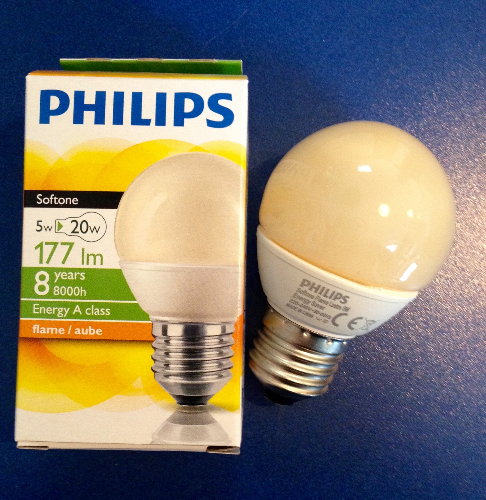 Philips Energy Softone Flame energy-saving lamp in drop shape E27 5W | eBay