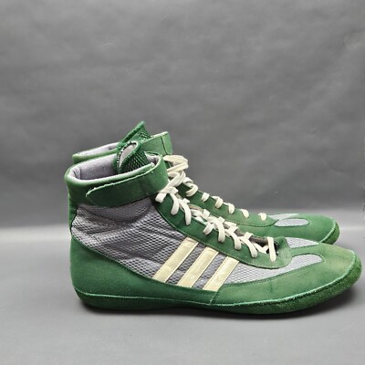 Adidas Combat Speed 4 Wrestling Shoes Mens 14 Green Gray Combat MMA ...