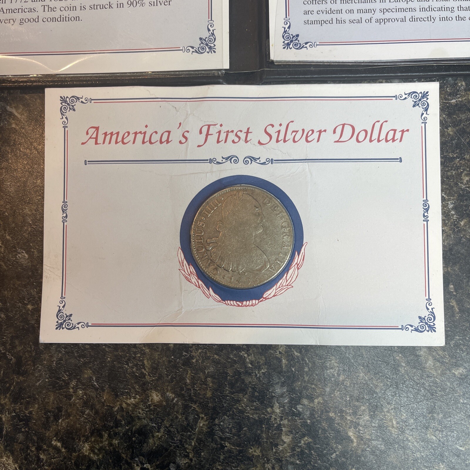 1803 America’s First Silver Dollar Very Good W/ COA & Protector Rare To ...