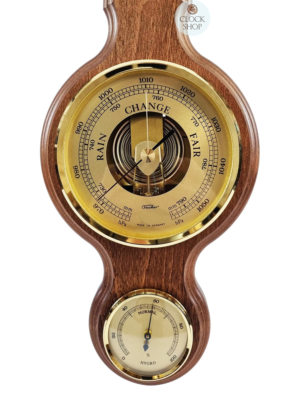 55cm Walnut Traditional Weather Station With Barometer, Thermometer ...