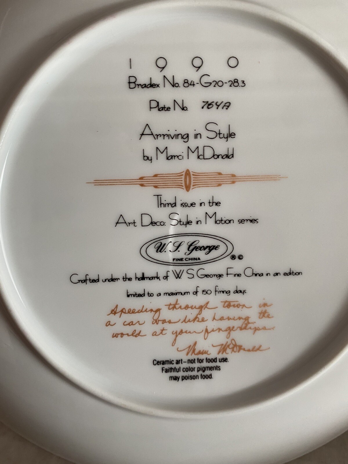 Vintage W.S.George Marci McDonald "Arriving in Style" Fine China Art ...