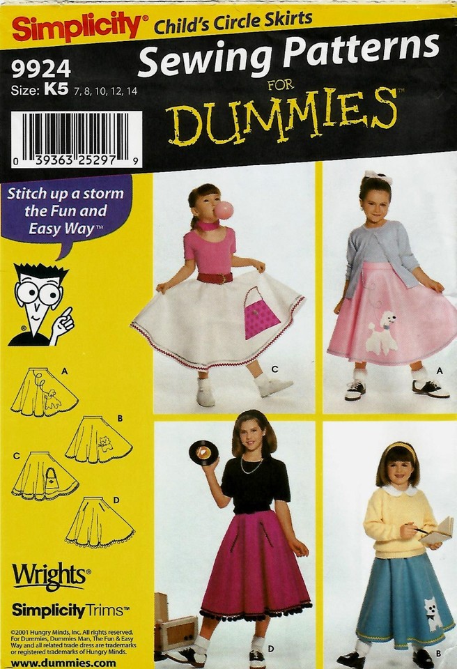 Simplicity Sewing Patterns For Dummies Costumes Your Choice Child/Girls ...