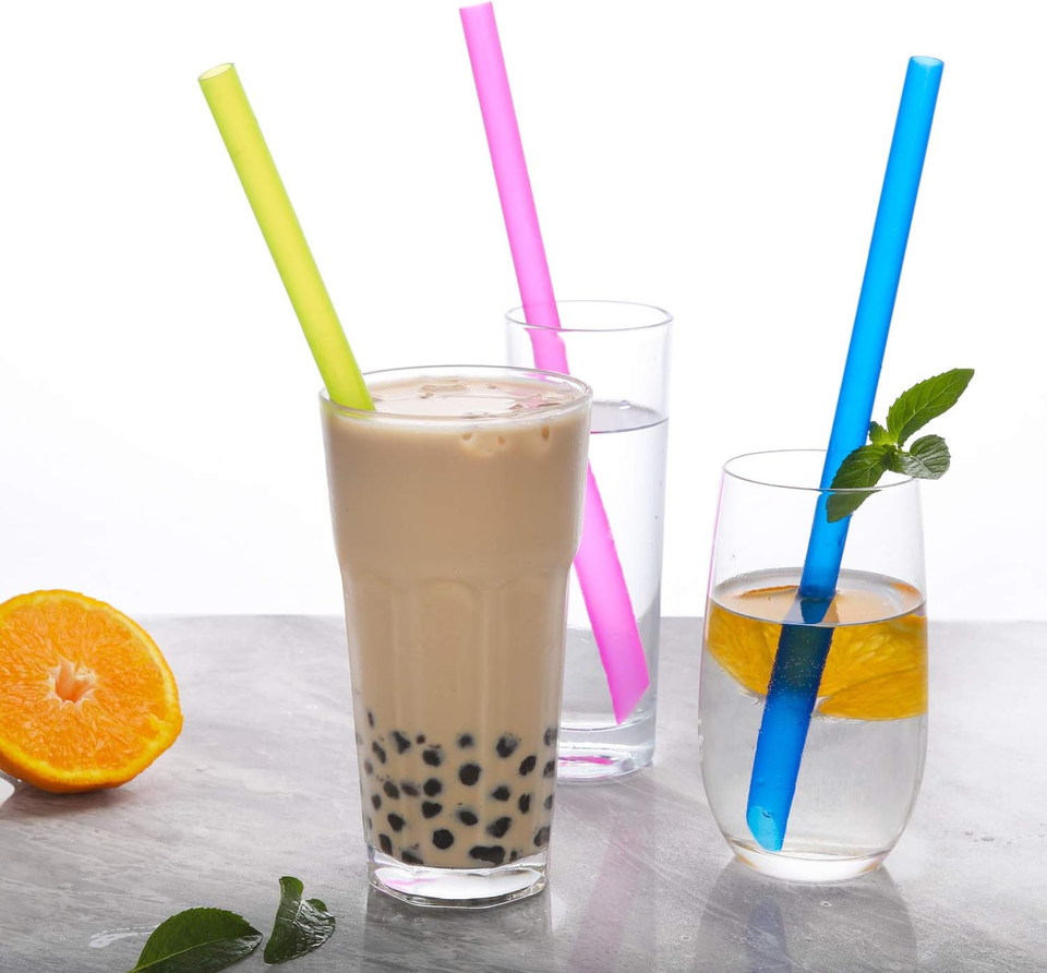 Jumbo Reusable Smoothie Straws Extra Wide Drinking Straw For Milkshake ...