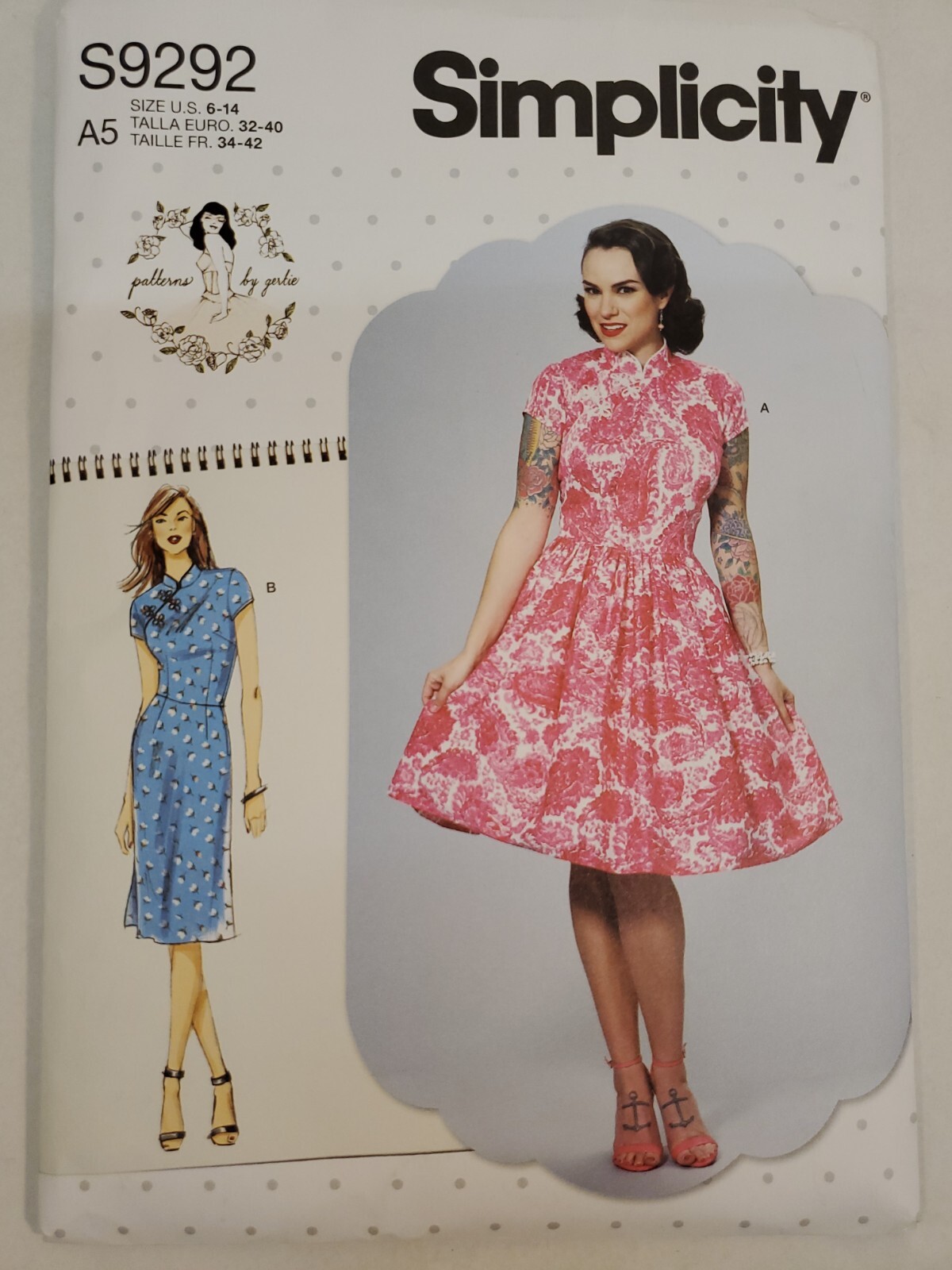 Simplicity S9292 Asian Inspired Cheongsam Flared or Straight Dress Sz ...