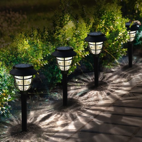 10 Pack Solar Pathway Lights Outdoor - Bright Solar Powered Garden ...