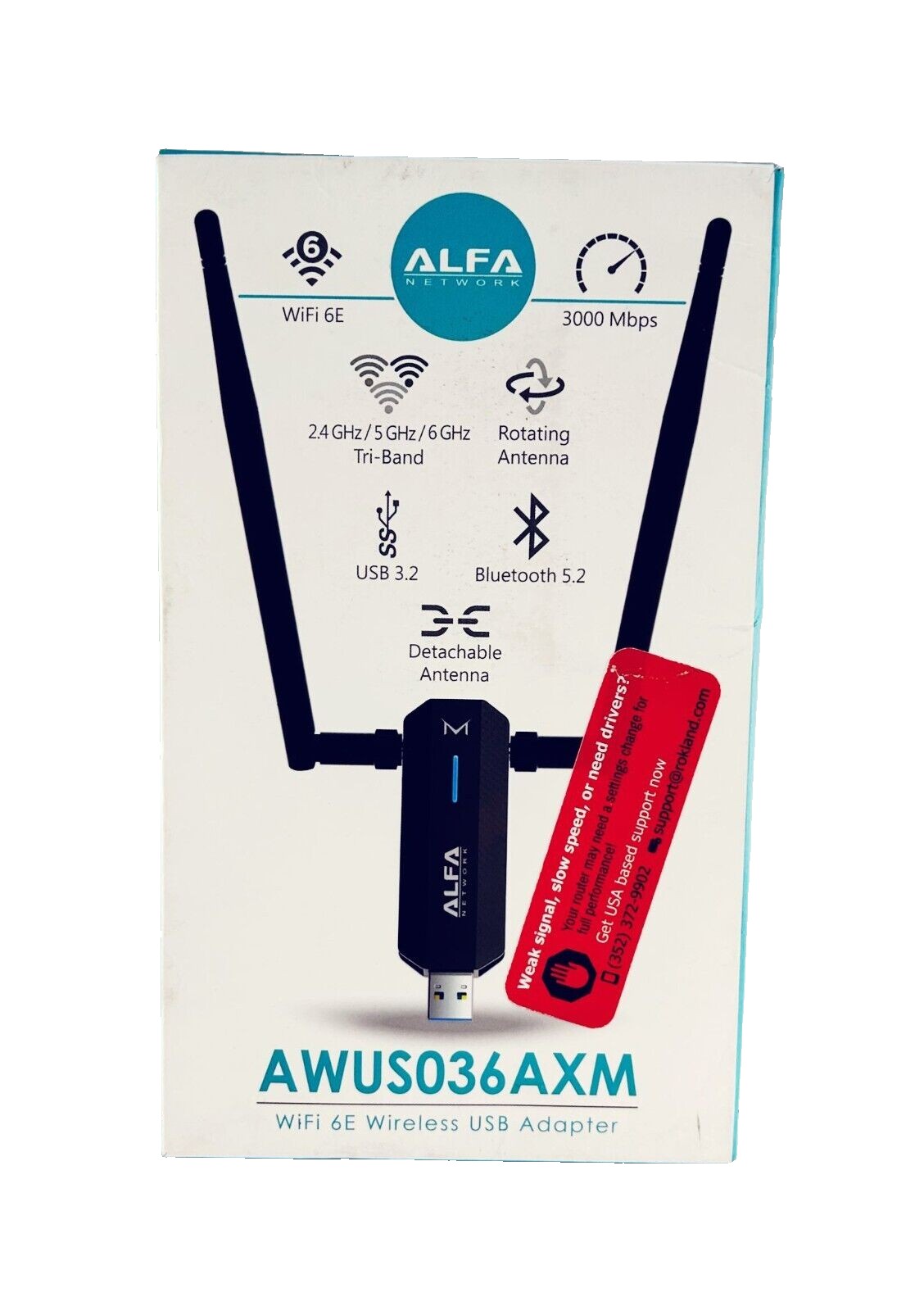 Alfa Network AWUS036AXM WiFi 6E Wireless 3.0 USB Adapter | eBay