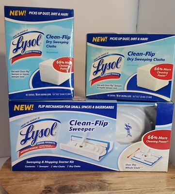 Lysol Clean-Flip Sweeping & Mopping Starter Kit New & 32 Additional ...