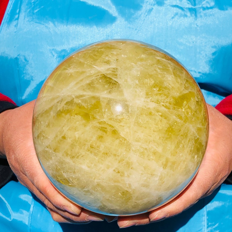 7.1LB Large Natural Yellow crystal ball Quartz Citrine sphere Mineral ...