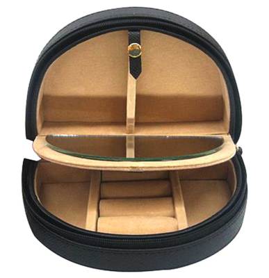BLACK LEATHERETTE JEWELRY CASE BOX__ PERFECT FOR TRAVEL_GREAT GIFT IDEA ...