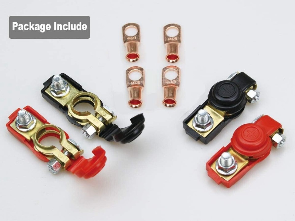 2Pairs Car Battery Cable Terminal Clamps Wire Lugs Cable Ends Copper ...