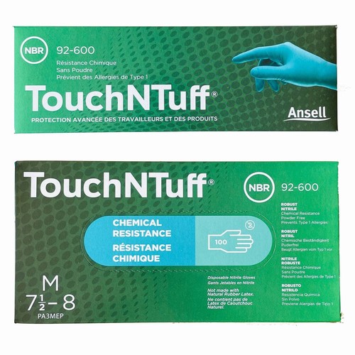 Chemical Gloves Ansell Touch N Tuff Green Nitrile Disposable Glove Work ...