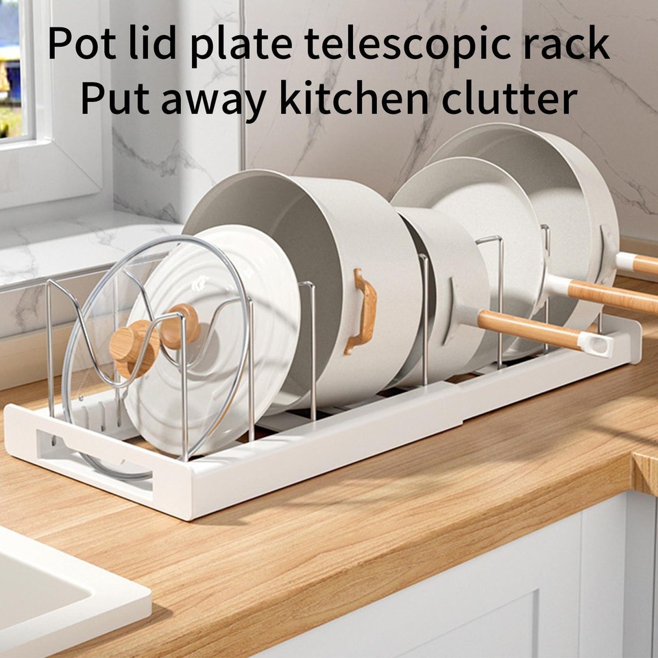 Telescopic Pot Rack Pan Holder Rack Kitchen Flexible Pot Stand Kitchen ...