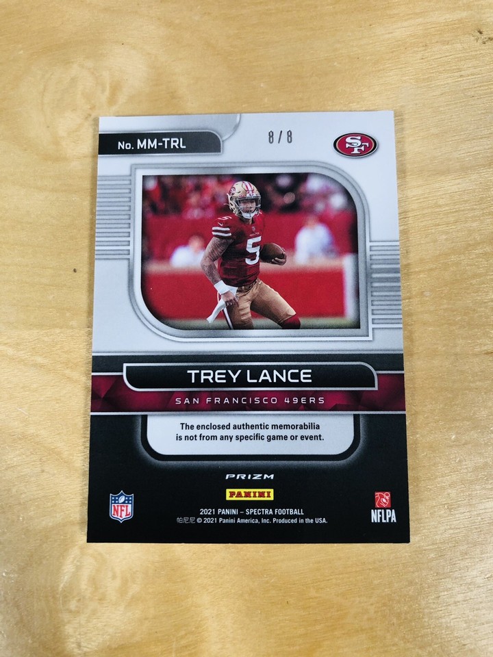 2021 Trey Lance RC Spectra Neon Splatter /8 Monumental Relic 49ers ...