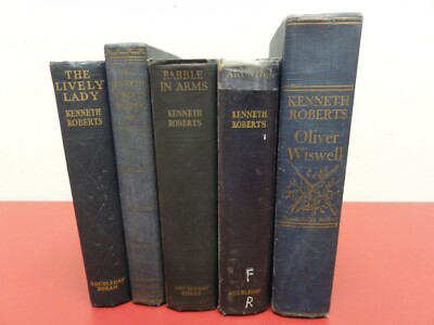 Lot of 5 Vintage Kenneth Roberts books 1930s - 1940s, Doubleday Doran ...
