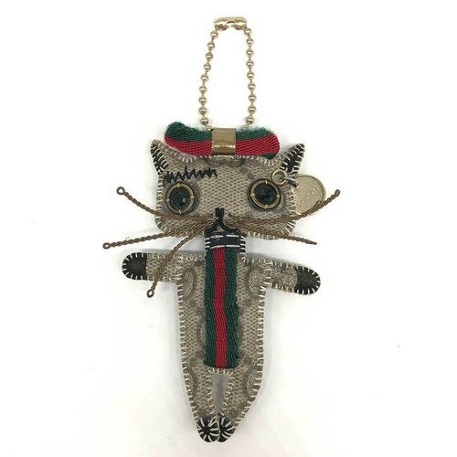 Auth Gucci Used keyring charms Key ring oli Charm Christina Cat Gg ...