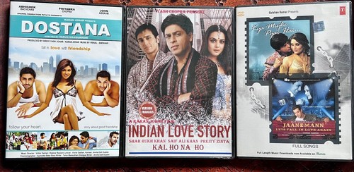 Lot 3 DVD Bollywood Dostana Indian Love Story Jaanemann Shahrukh Khan ...