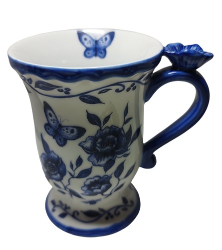 Susan Winget Coffee Mug Blue Bliss Floral Flower Butterfly Cracker ...