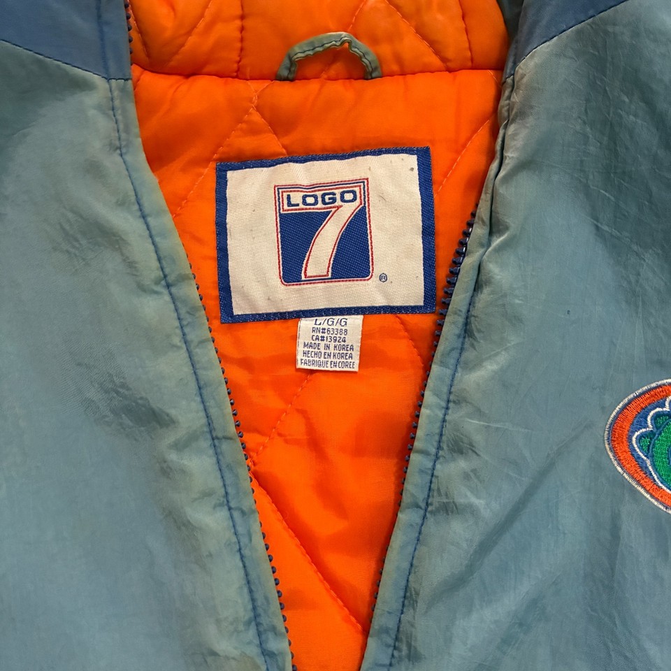 Vtg Logo 7 University Florida Gators Puffer Jacket L Embroidered Zip ...