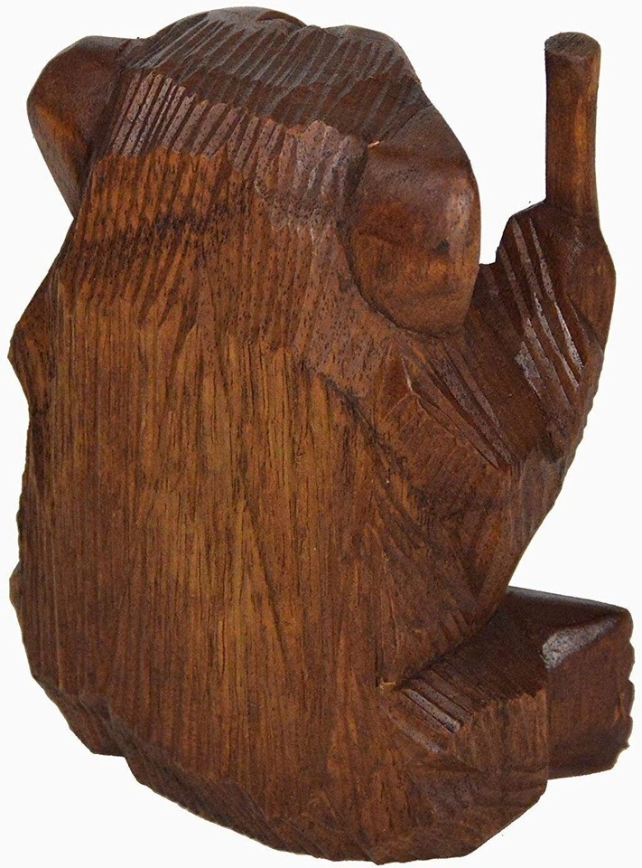 Wood Monkey with finger 6 Inch Rude Monkey Flipping Bird Statue | eBay