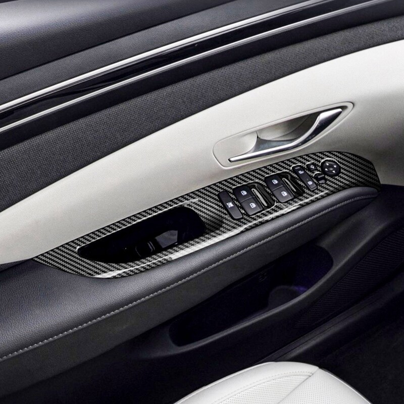 Car Carbon Fiber Window Glass Lift Button Switch Cover Trim Door ...