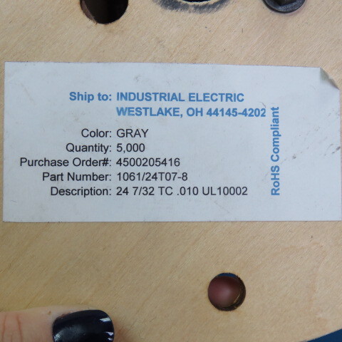 BELDEN 9984 0081000 Qty of 100 per Lot 24AWG (7/32) UL1061 COLOR GRAY ...
