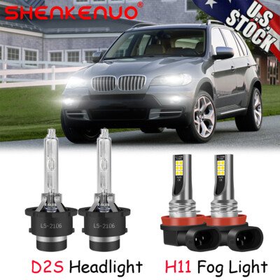 4x D2S H11 LED HID Headlight Low Beam Fog Light Bulbs For BMW X5 2005 ...