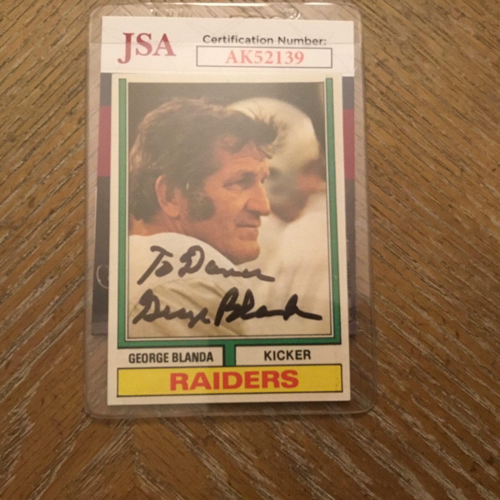 Autographed 1974 Topps George Blanda HOF.. JSA Sticker & Cert | eBay