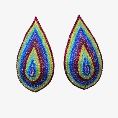 Handmade Rainbow Teardrop Rhinestone Pasties in a Size 2 3/4" | eBay