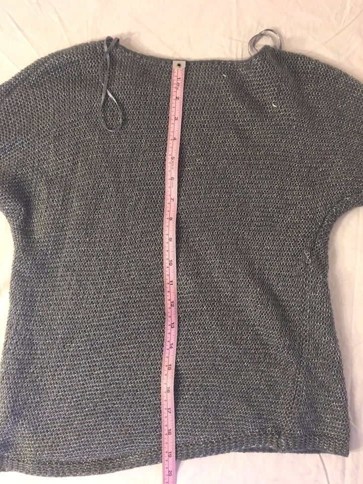 Jennifer Lopez J-Lo Top Silver Chain Mail Link Pattern 3/4 Sleeve ...