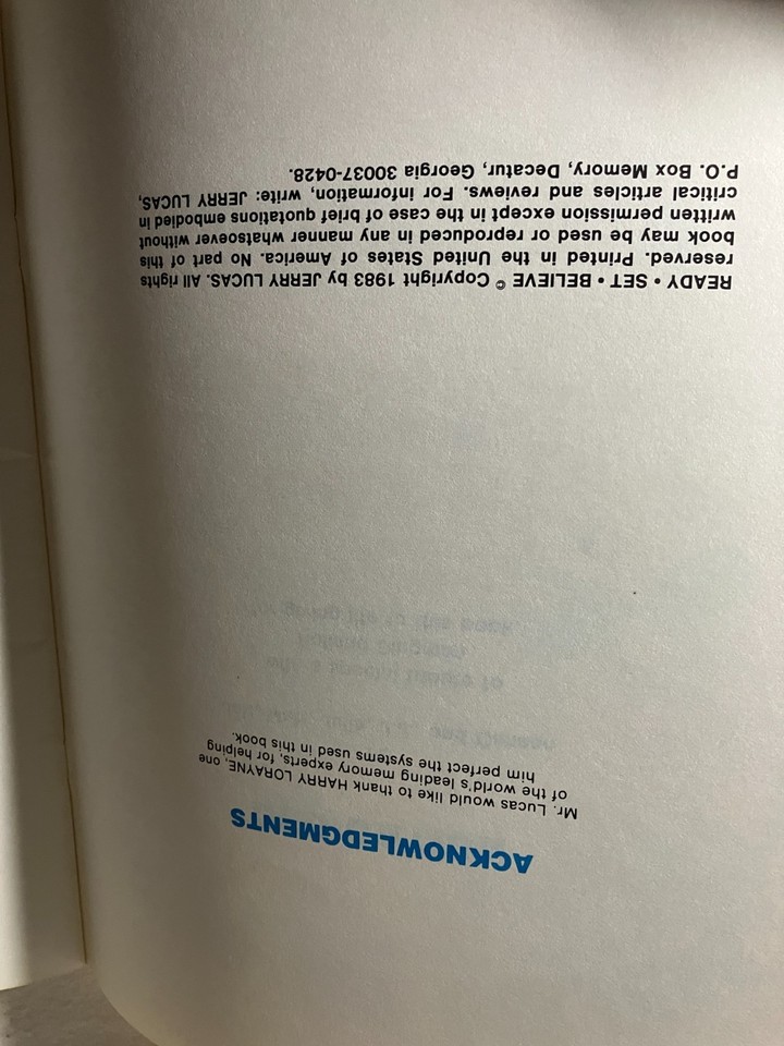 Jerry Lucas Dr. Memory Ready Set Remember & Believe lot of Home ...