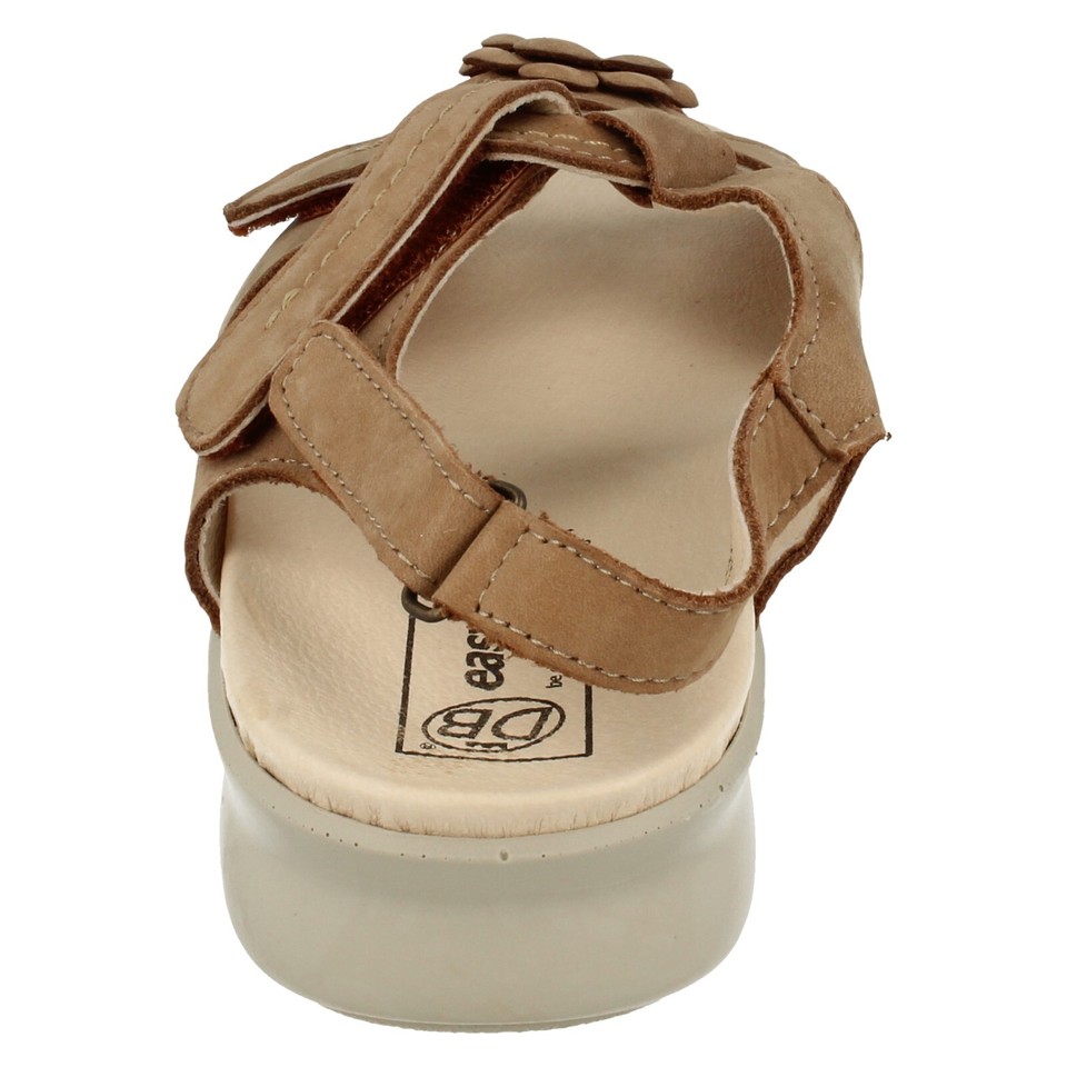 Ladies Wide Fit Easy B Nu Buck Leather Low Heel Sandals : Pippa | eBay UK