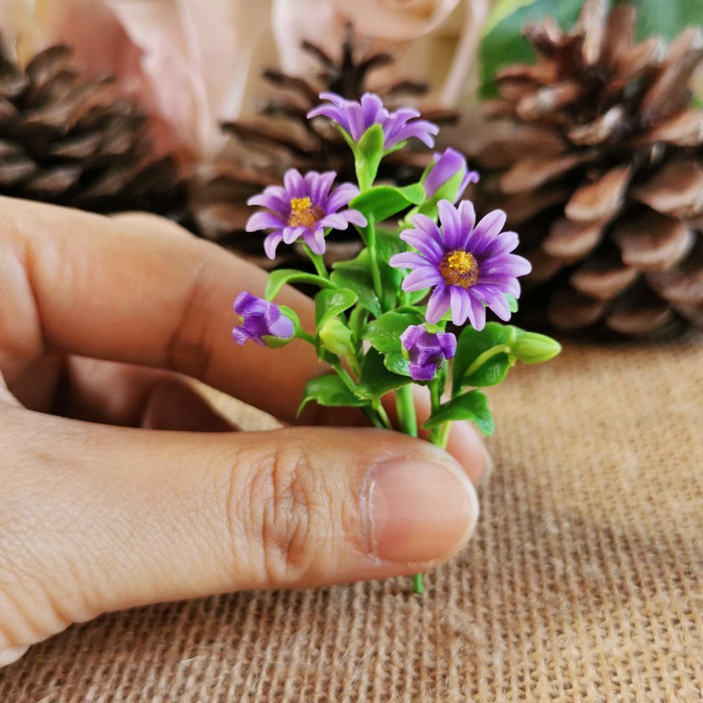 Dollhouse Miniature Gerbera Daisy Flower 3 Bunches Clay Handcraft ...