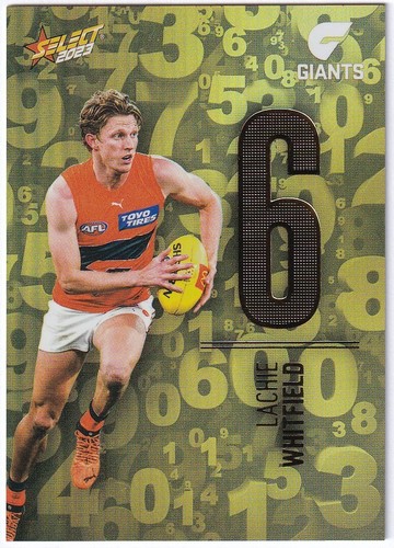 2023 FOOTY STARS 'NUMBERS' N86 LACHIE WHITFIELD #113/255 - GWS GIANTS ...