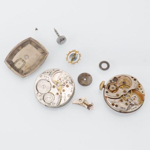 Vintage Hamilton 987S & 987A Watch Movement Parts Watchmakers Lot AS ...
