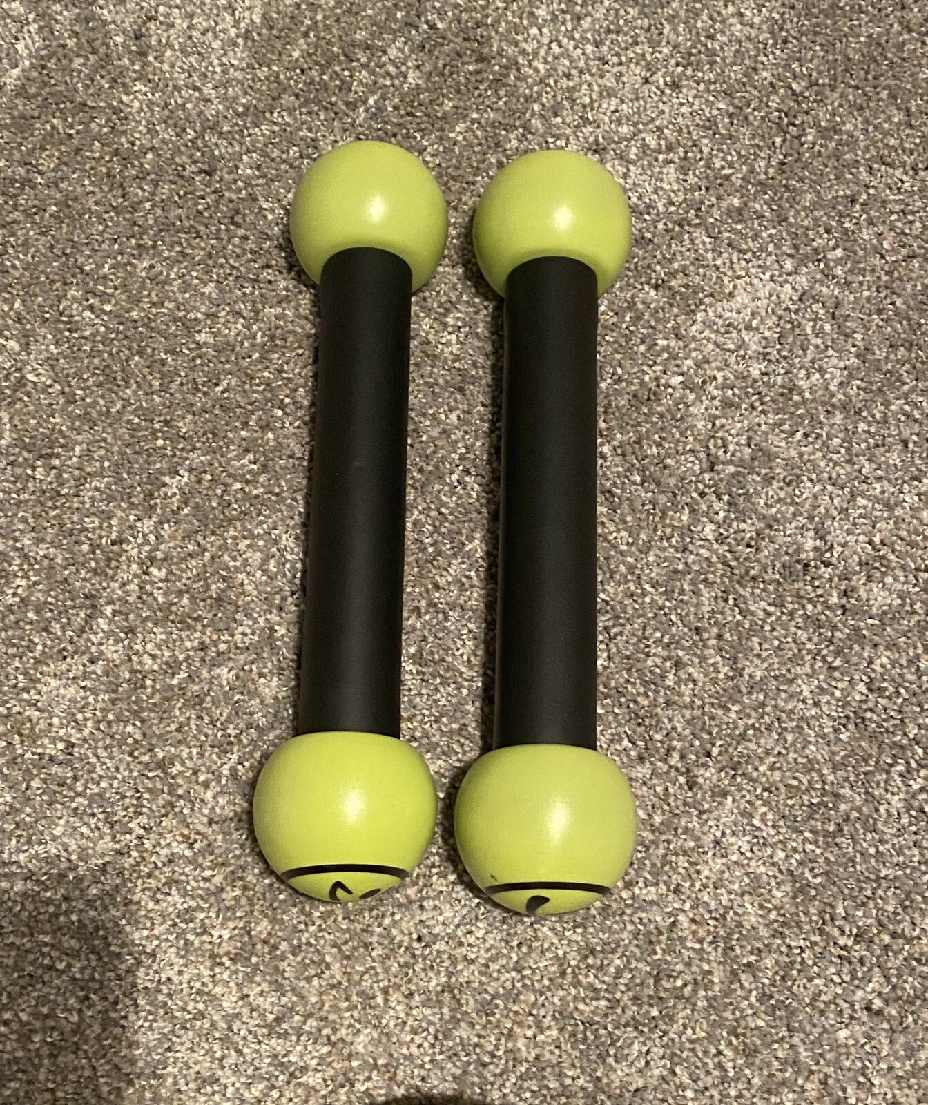 Zumba Toning Sticks Set of 2 Black/ Yellow Shaker Workout Weights 1 LB ...