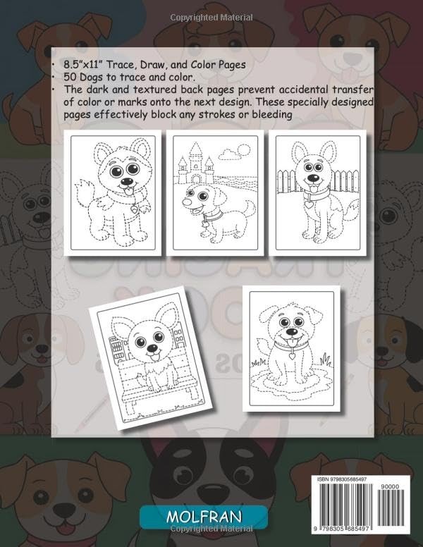 Dog Tracing Book for Kids Ages 3-5: A Dog Activity Book for kids, 50 ...