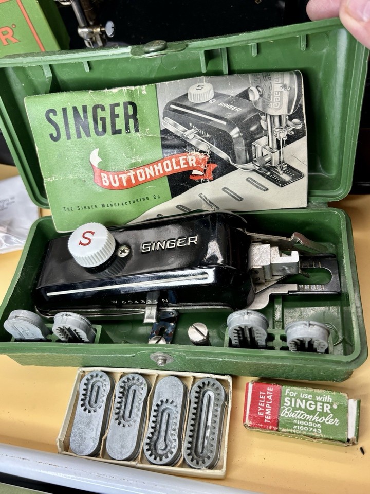 Vintage 1954 Singer 221 Featherweight Portable Sewing Machine, Case ...