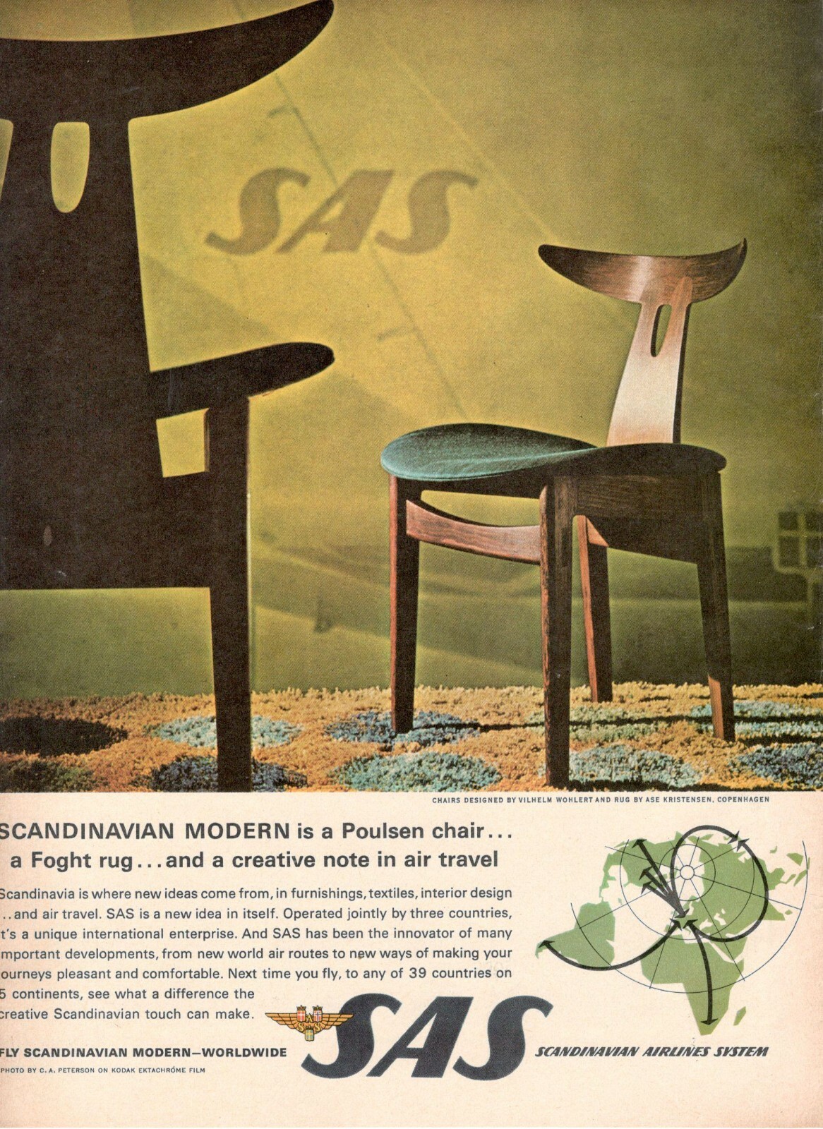 SAS Scandinavian Airlines System Advertising 1 Page 1965 Scandinavian ...