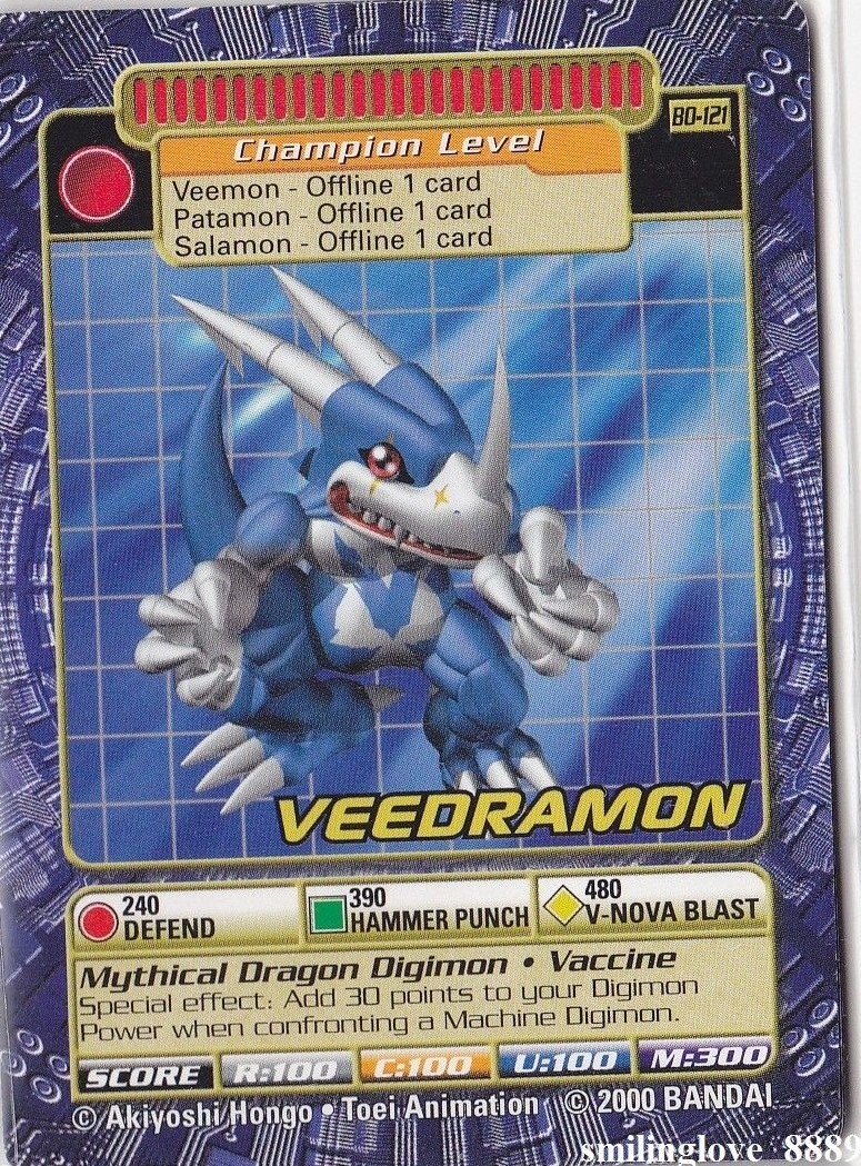 DIGI-BATTLE CHAMPION DIGIMON CARD - BOOSTER SERIES 3 - BO-121 VEEDRAMON ...