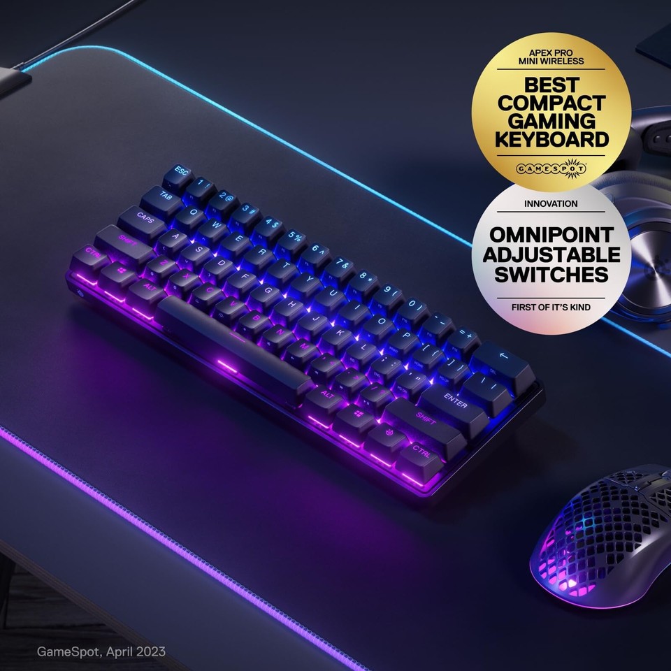 SteelSeries Apex Pro Mini Wireless HyperMagnetic Gaming Keyboard ...