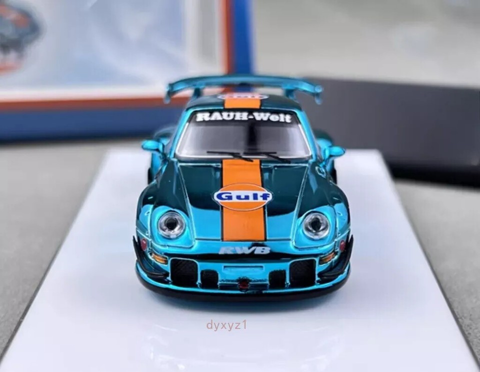 FS 1:64 Plating Blue Gulf RWB 993 GT Racing Sports Model Diecast Metal ...