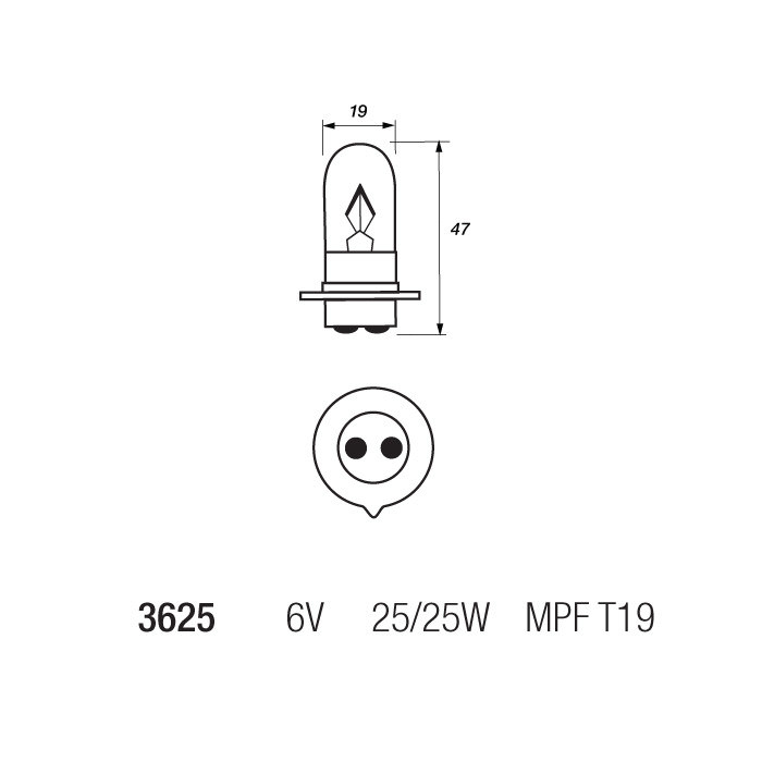 10 x 3625 6v 25/25w PX15d T19 Motorbike Motorcycle Car Headlight ...
