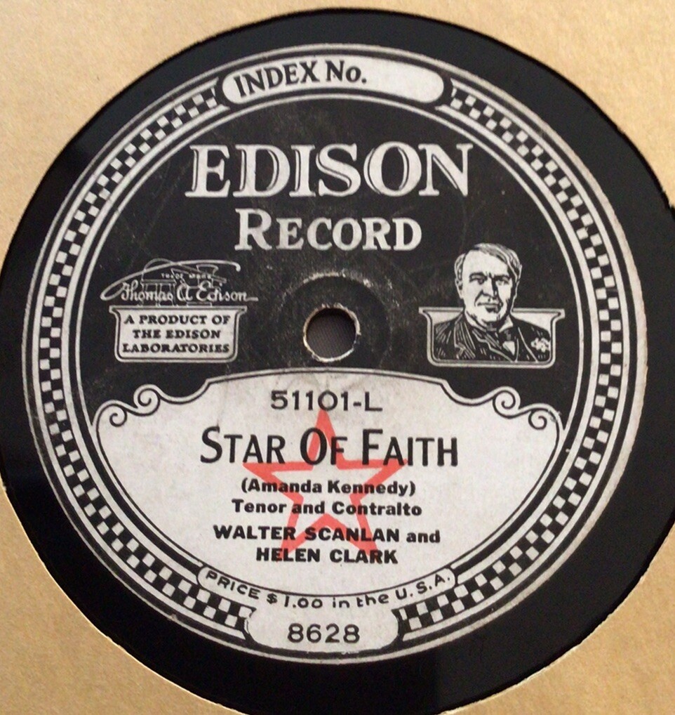 80 RPM 10" EDISON DIAMOND DISC "THE OLD HOMESTEAD/STAR OF FAITH"WALTER ...