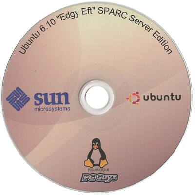 Ubuntu 6.10 Edgy Eft SPARC Server CD Sun Ultra SunFire Blade | eBay
