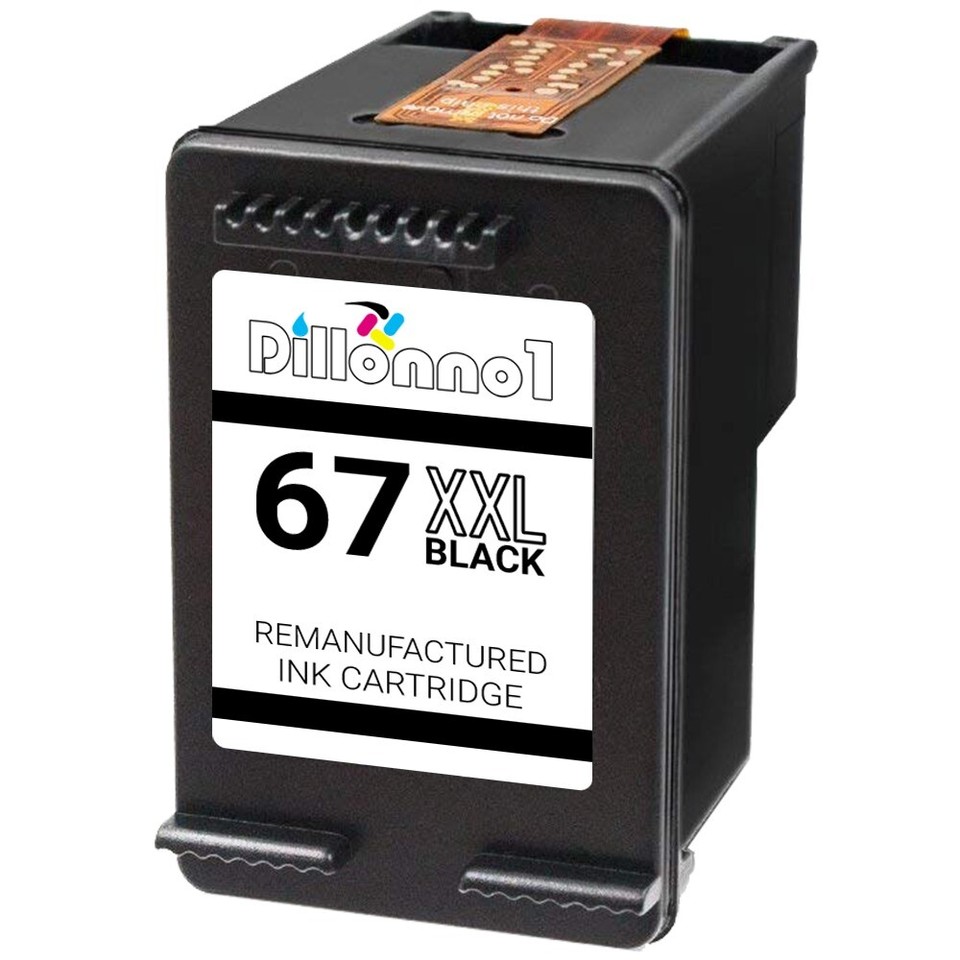 Fits HP 67 HP 67XL HP67XXL Black Color Ink for Deskjet Plus 4140 4152 ...