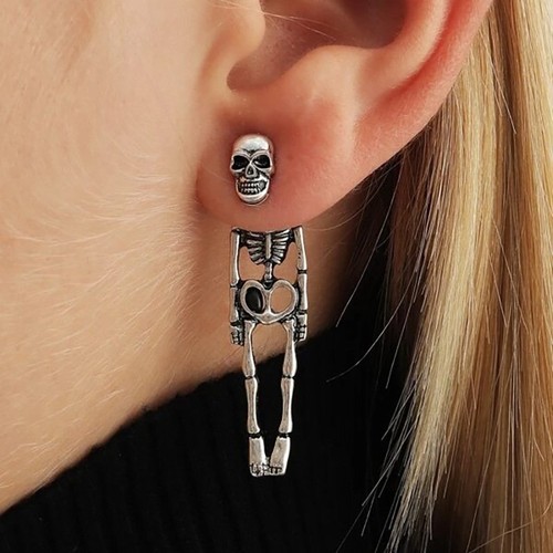 2024 Halloween Retro Skeleton Skull Ear Stud Earrings Women Party ...